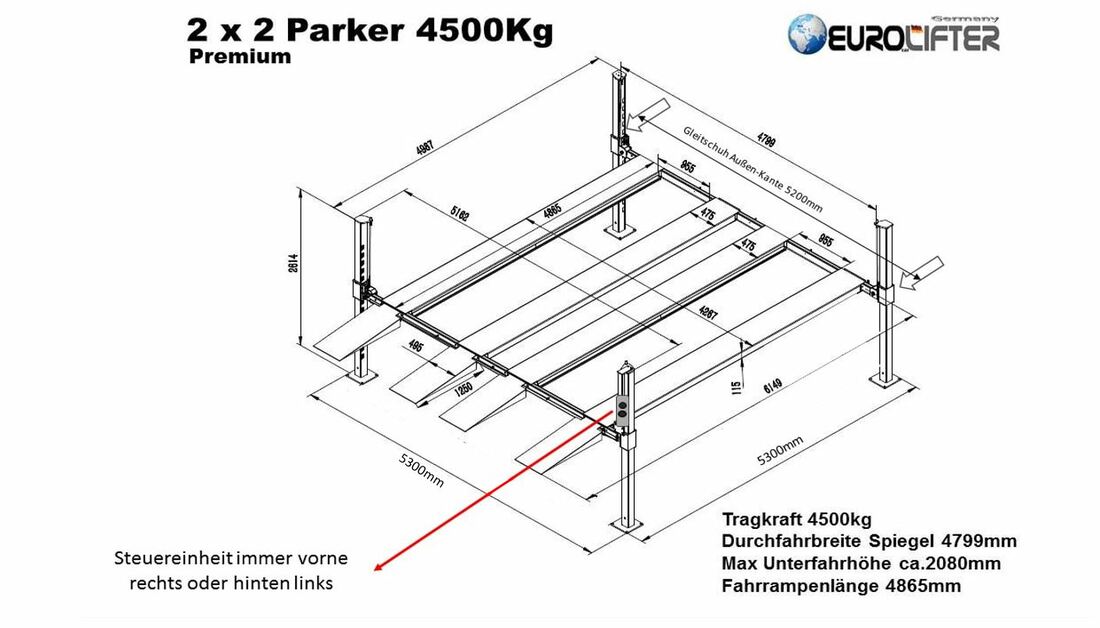 Doppelparker 4er Premium | EuroLifter Pkw Hebebühnen